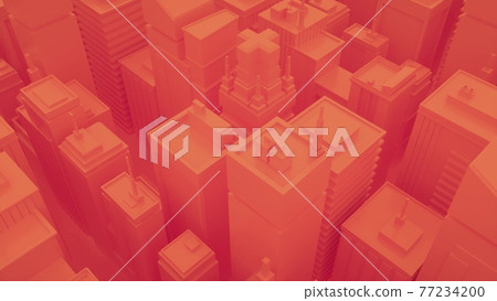 Abstract orange city with skyscrapers. Abstract... - Stock Illustration ...