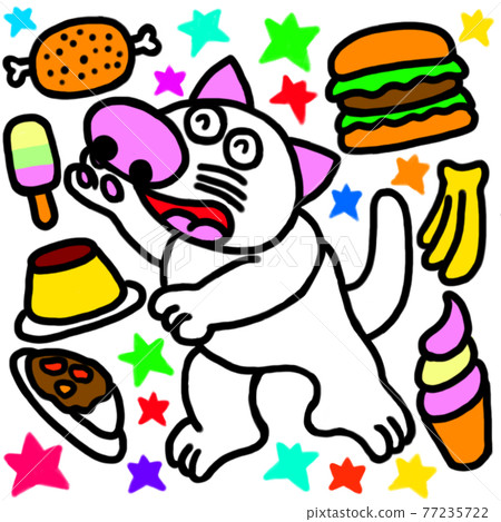 Gluttonous cat tonpachi - Stock Illustration [77235722] - PIXTA