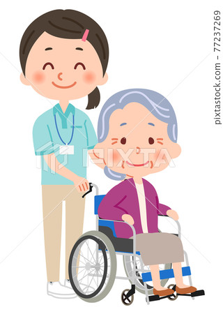 Full-body illustration of helper men and women - Stock Illustration ...