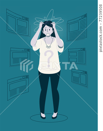 The confusion in the date of information is... - Stock Illustration ...