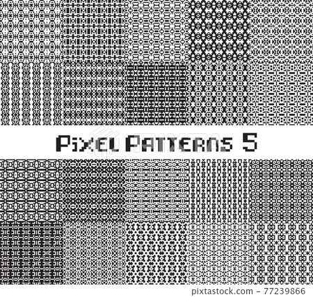 Pixel pattern seamless, black and white color.... - Stock Illustration ...