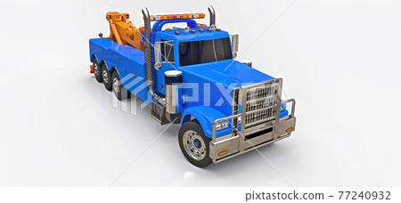 Blue cargo tow truck to transport other big... - Stock Illustration ...