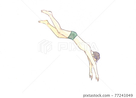 Watercolor illustration, hand-drawn, jumping... - Stock Illustration ...