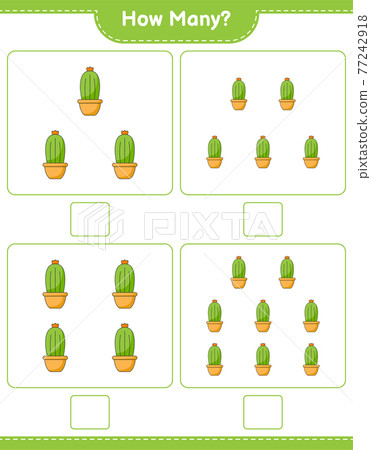 Counting game, how many Cactus. Educational... - Stock Illustration ...