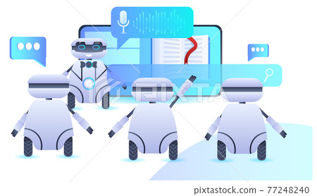 modern robots chatbots assistants voice... - Stock Illustration ...