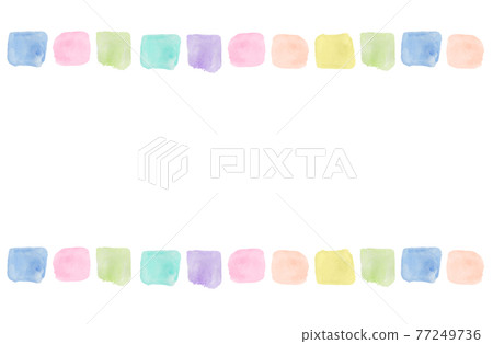 Hand drawn watercolor square border line - Stock Illustration [77249736 ...