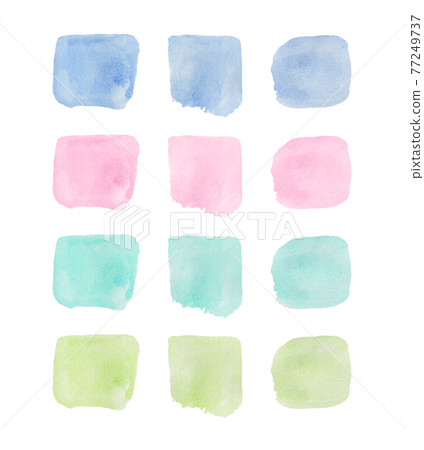 Hand drawn watercolor square set - Stock Illustration [77249737] - PIXTA