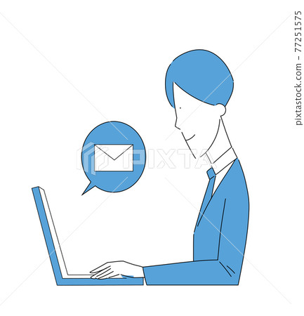 Man doing mail - Stock Illustration [77251575] - PIXTA