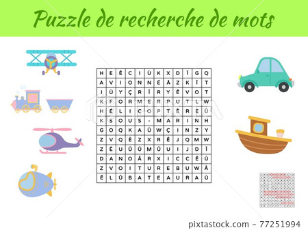 Word search puzzle with pictures. Educational... - Stock Illustration ...