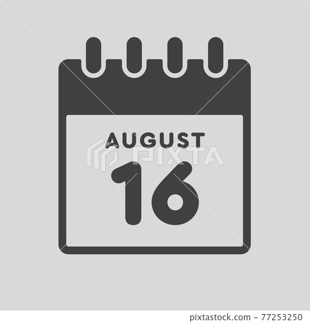 Icon day date 16 August, template calendar page - Stock Illustration ...