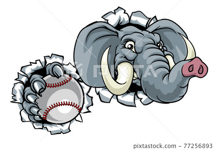 Elephant Baseball Ball Sports Animal Mascot-插圖素材 [77256893] - PIXTA圖庫