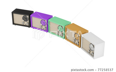 Colorful retro radios - Stock Illustration [77258537] - PIXTA