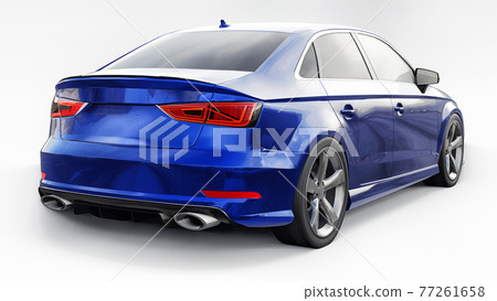 Super fast sports car color blue metallic on a... - Stock Illustration ...