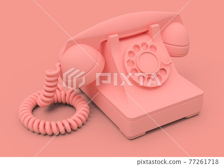 Old pink dial telephone on a pink background.... - Stock Illustration ...