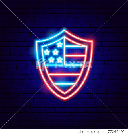 USA Shield Neon Sign - Stock Illustration [77266491] - PIXTA