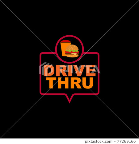 Drive thru text logo design template - Stock Illustration [77269160 ...