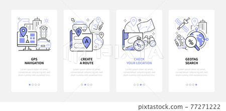 GPS navigation - modern line design style web... - Stock Illustration ...