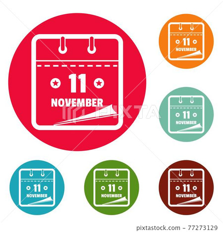 Calendar eleventh november icons circle set vector - Stock Illustration ...