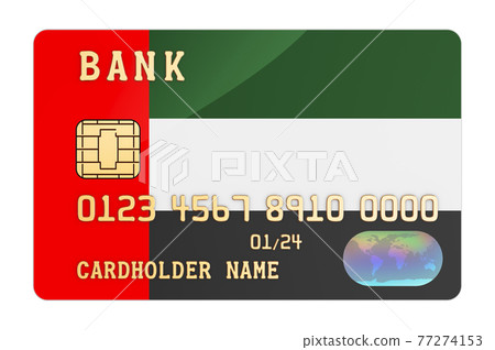 Bank credit card featuring the United Arab... - Stock Illustration ...