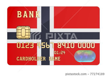 Bank credit card featuring Norwegian flag.... - Stock Illustration ...
