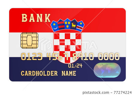 Bank credit card featuring Croatian flag....-插圖素材 [77274224] - PIXTA圖庫