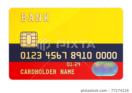 Bank credit card featuring Colombian flag.... - Stock Illustration ...