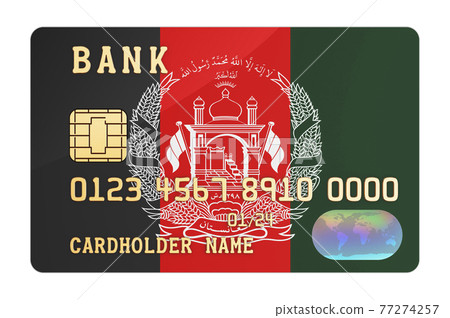 Bank credit card featuring Afghan flag.... - Stock Illustration ...