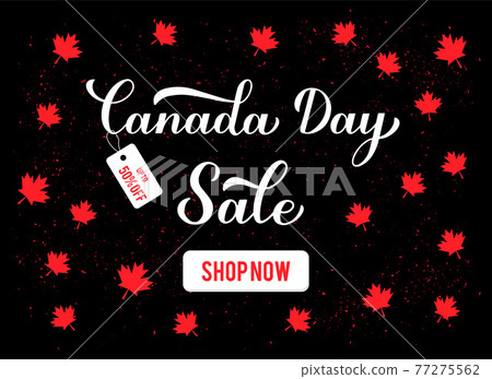 Canada day Sale banner. Calligraphy hand... - Stock Illustration ...