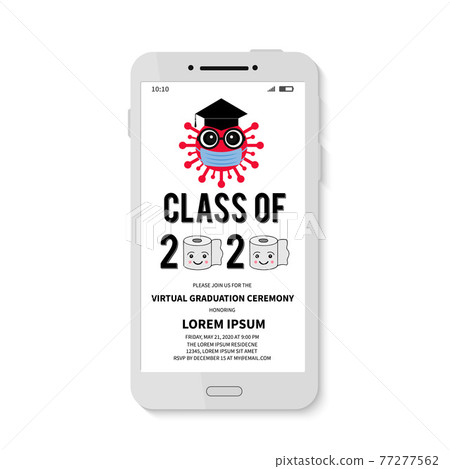 Class of 2020 Graduation party invitation on... - Stock Illustration ...