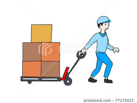 Person pulling a pallet jack - Stock Illustration [77278825] - PIXTA