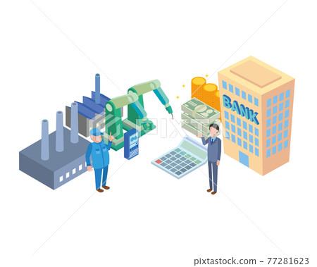 Image of factory capital investment and bank... - Stock Illustration ...