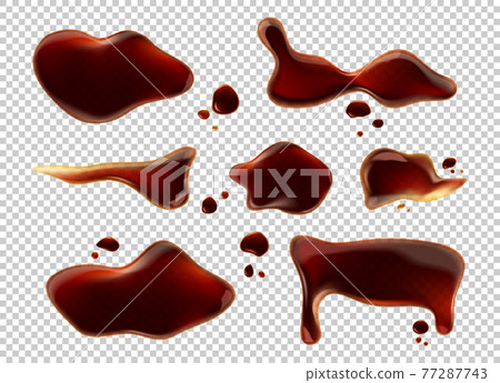 Spill soy sauce or cola puddle brown liquid drops - Stock Illustration ...