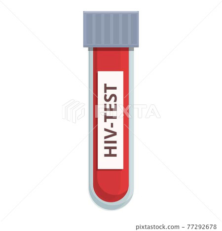 Hiv test tube icon, cartoon and flat style - Stock Illustration ...