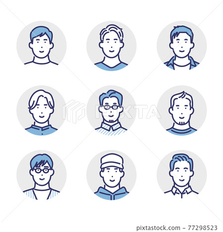 Illustration material of male upper body icon - Stock Illustration ...
