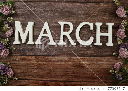 March alphabet letters with flower decoration...-照片素材（圖片） [77302347 ...