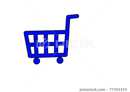 Shopping cart icon blue - Stock Illustration [77303354] - PIXTA