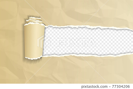 Brown crumpled paper with rolled edge - Stock Illustration [77304206 ...