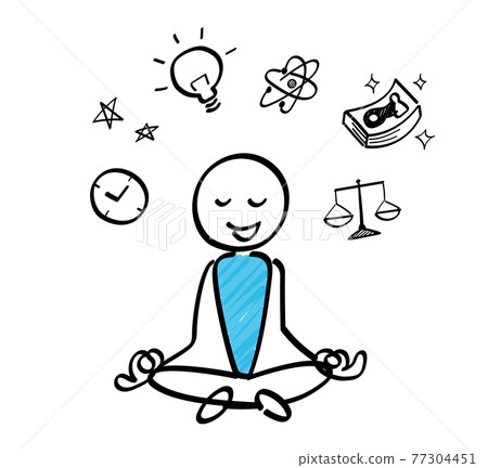 Stickman meditation with meditation - Stock Illustration [77304451] - PIXTA