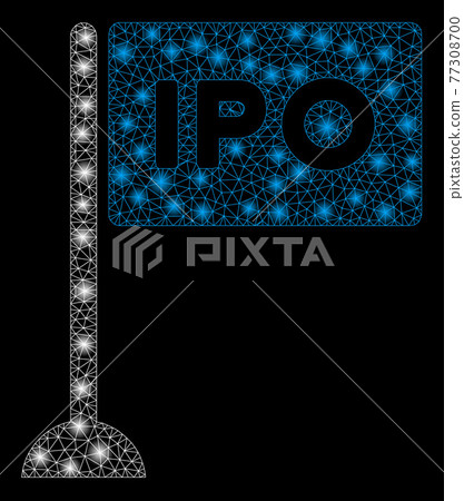 Glowing Mesh Wire Frame IPO Rectangle Flag with... - Stock Illustration ...