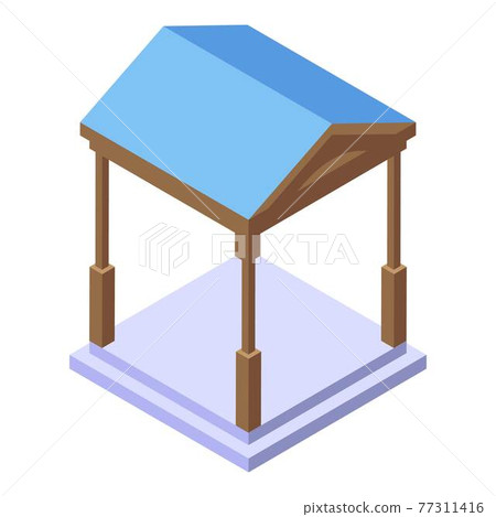 Wood gazebo icon, isometric style - Stock Illustration [77311416] - PIXTA