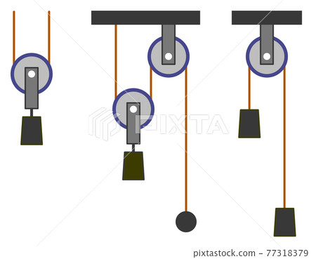 Mechanism of pulleys that lift heavy objects - Stock Illustration ...