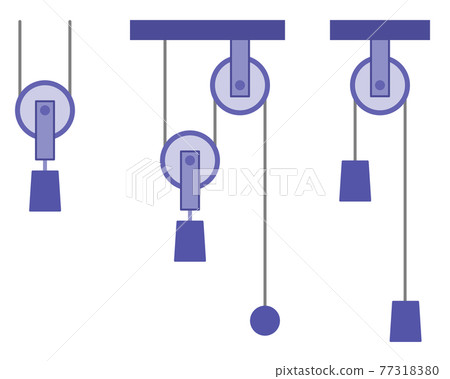 Mechanism of pulleys that lift heavy objects - Stock Illustration ...