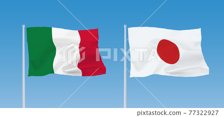 Italian and Japanese flags - Stock Illustration [77322927] - PIXTA