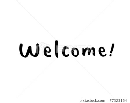 Cute characters welcome / handwritten character... - Stock Illustration ...