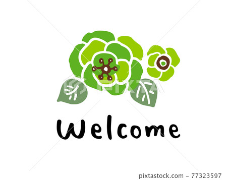 Cute characters welcome / handwritten character... - Stock Illustration ...