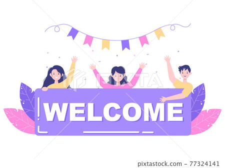 Welcome Vector Illustration For The Opening Of... - Stock Illustration ...