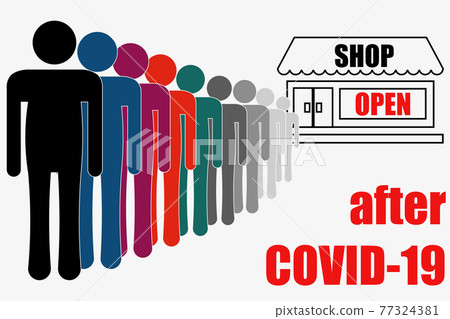 Shops and queues - Stock Illustration [77324381] - PIXTA