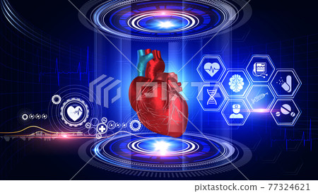 Heart Analysis Virtual Reality A virtual... - Stock Illustration ...