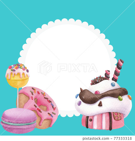 Candy land frame watercolor - Stock Illustration [77333318] - PIXTA