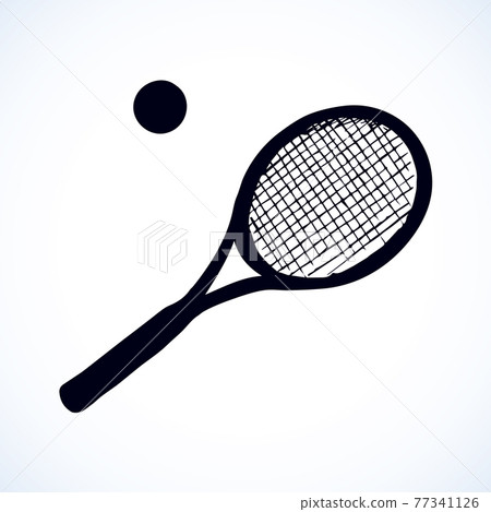 Tennis racket and ball. Vector drawing - Stock Illustration [77341126 ...